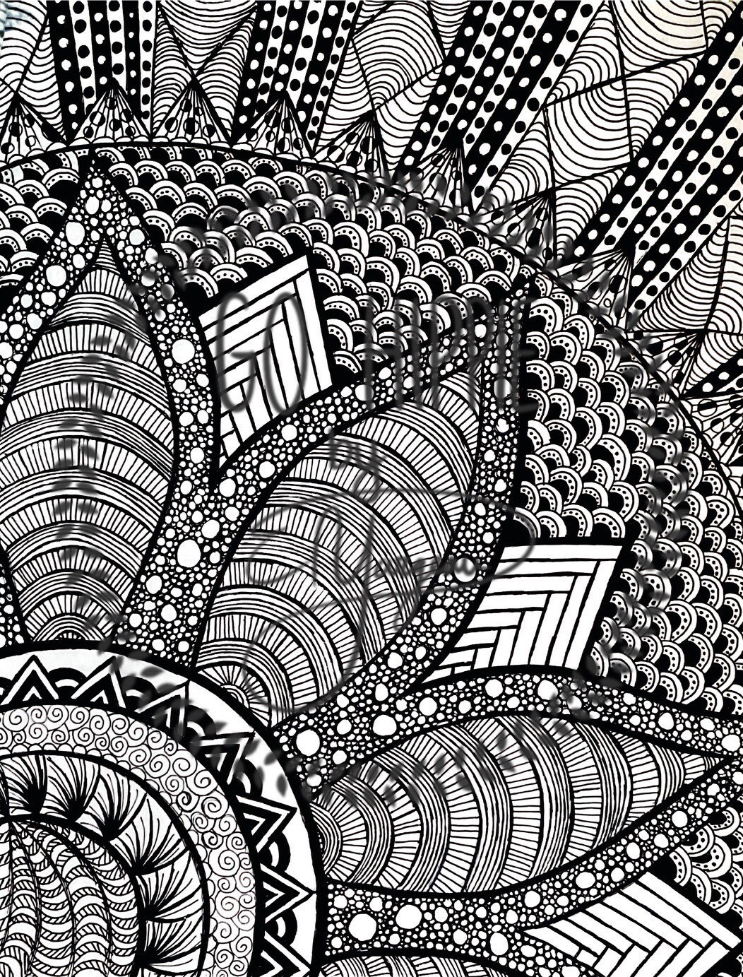 Floral Zentangle Coloring Page - Etsy