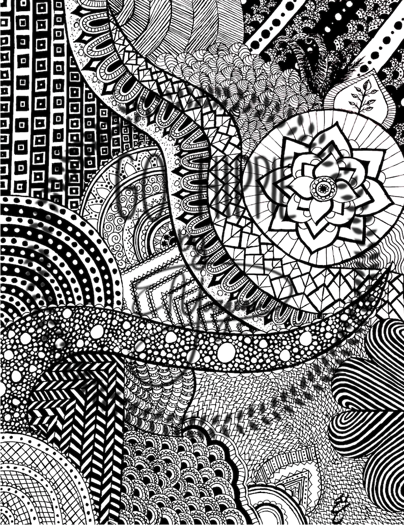 Zentangle Coloring Page - Etsy