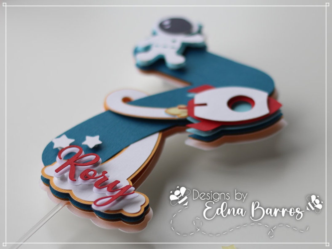 Personalised Astronaut Cake Topper From 1 to 9 Years Astronaut Birthday ...