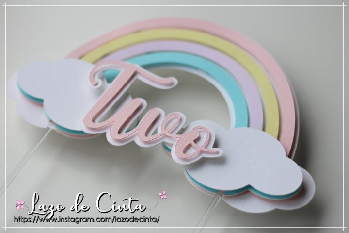 Rainbow Birthday Cake Topper Cake Topper One Cake Topper Two Cake Topper Three Cake Topper Four ...