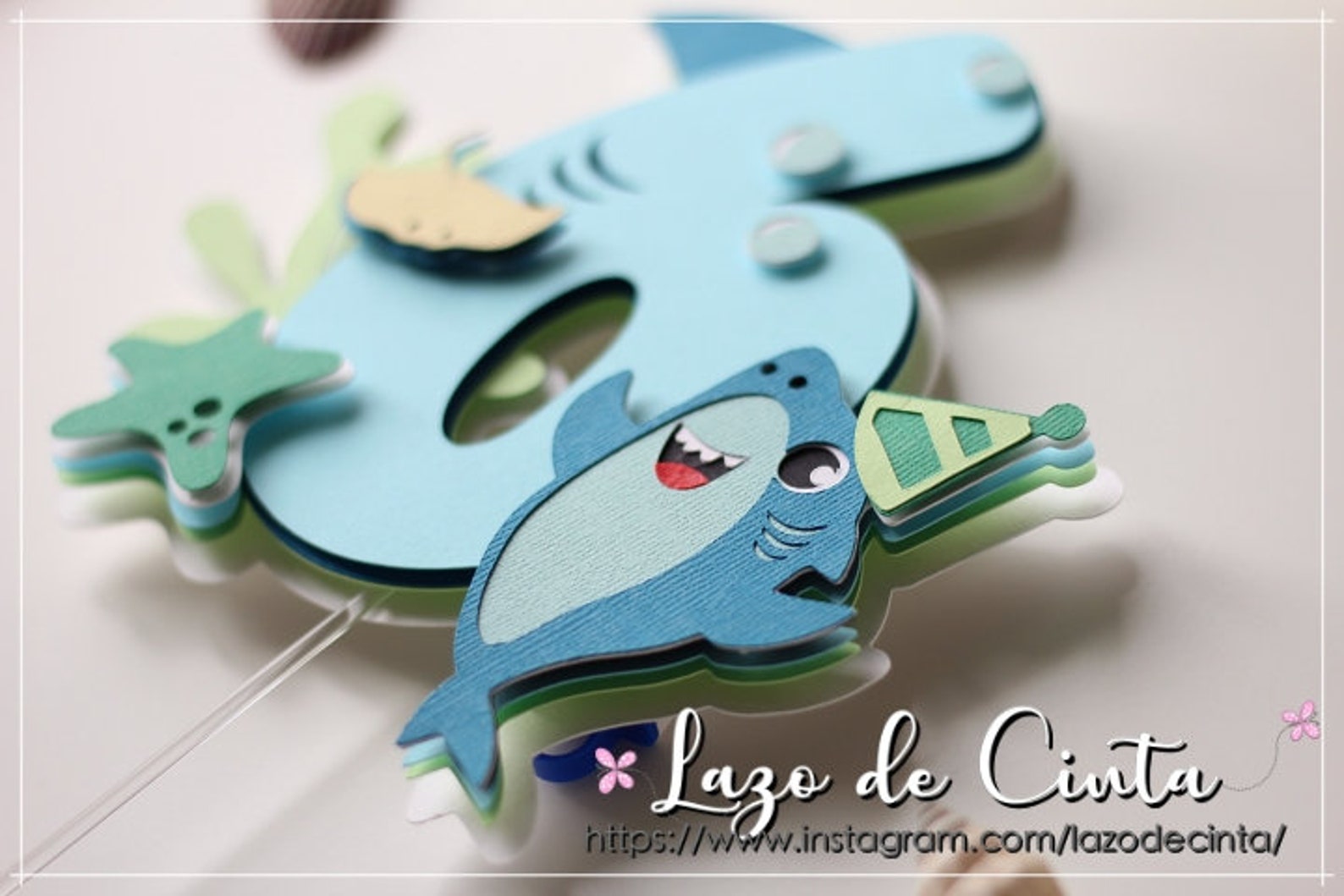 Personalised Shark Birthday Cake Topper From 1 To 9 Years Shark Cake
