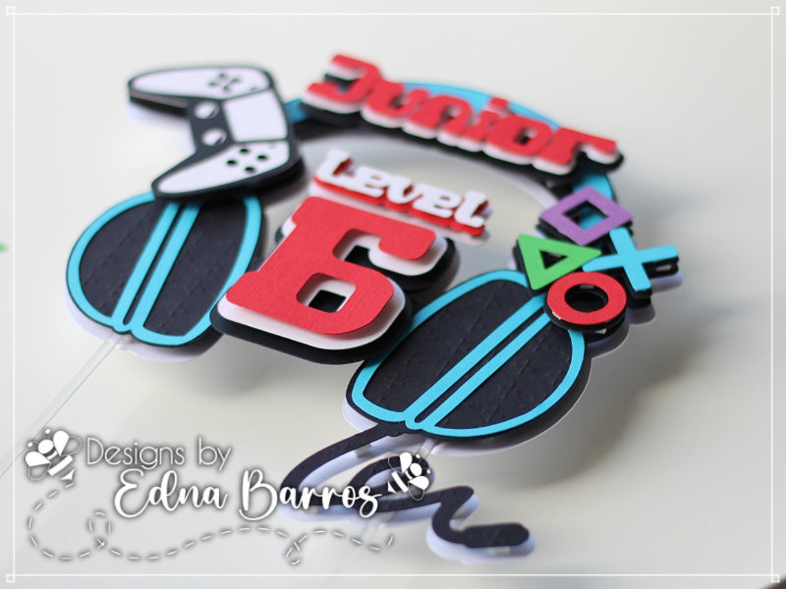 Personalised Gamer Cake Topper Gamer Birthday Cake Topper Gaming Party ...