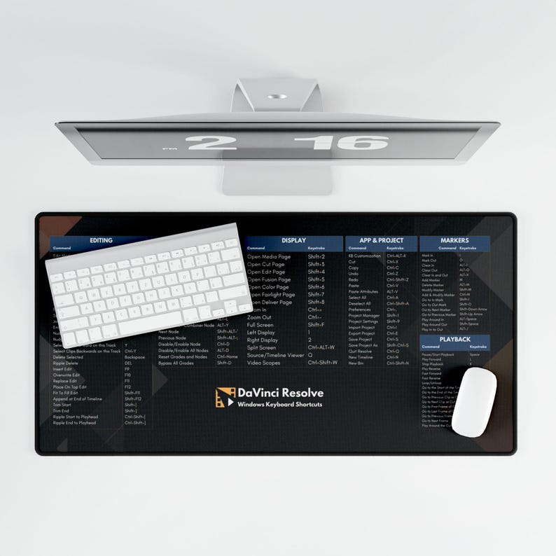 Keyboard Shortcuts for Davinci Resolve (windows) | Video Editor Cheat ...