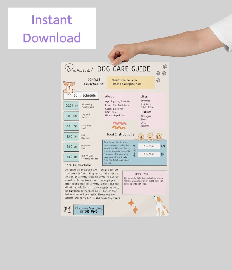 CUSTOMIZABLE Pet Care Guide (INSTANT Download) Everything You Need for ...