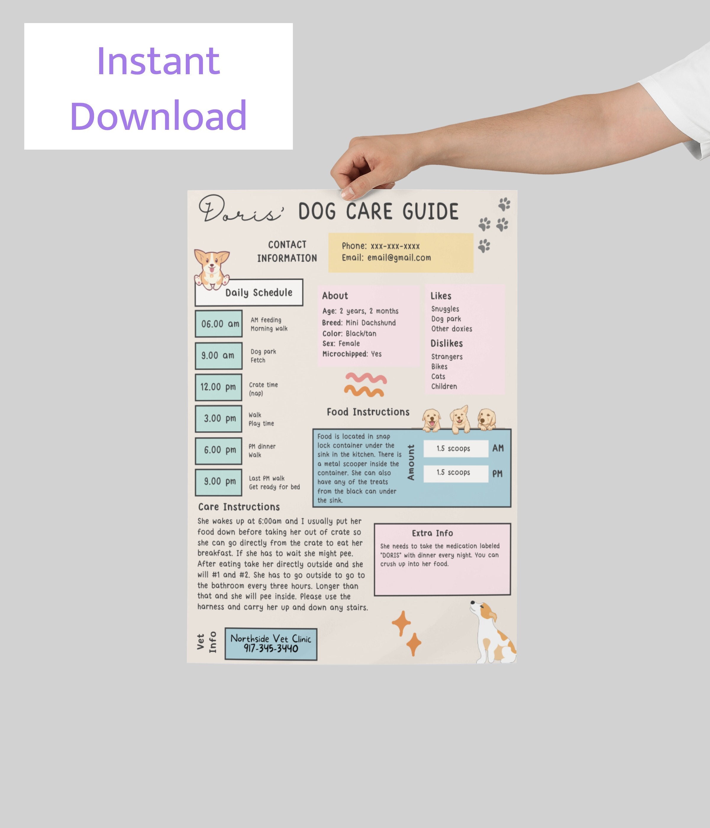 CUSTOMIZABLE Pet Care Guide (INSTANT Download) Everything You Need for ...