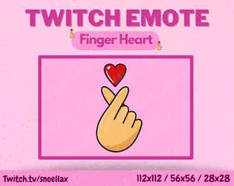 ANIMATED STATIC EMOTE Finger Heart, Animated Korean Finger Heart Emote ...