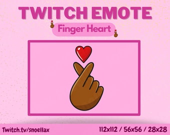 ANIMATED STATIC EMOTE Finger Heart, Animated Korean Finger Heart Emote ...