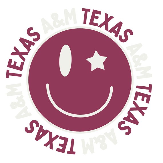 Texas AM Smiley SVG PNG Texas Am Smiley Sublimation Trendy - Etsy