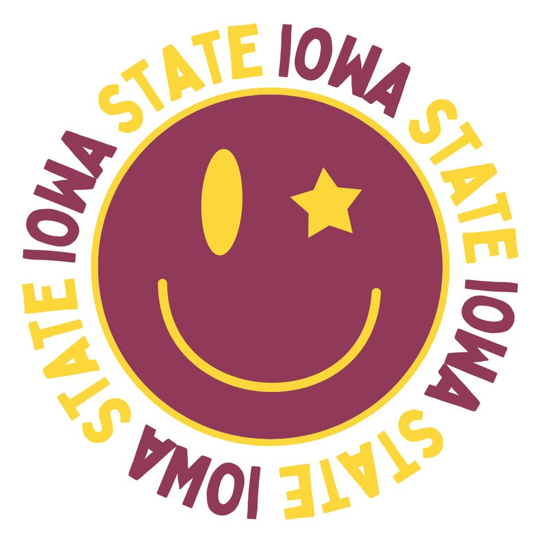Iowa State Smiley SVG PNG, Iowa State Smiley Sublimation, Trendy ...