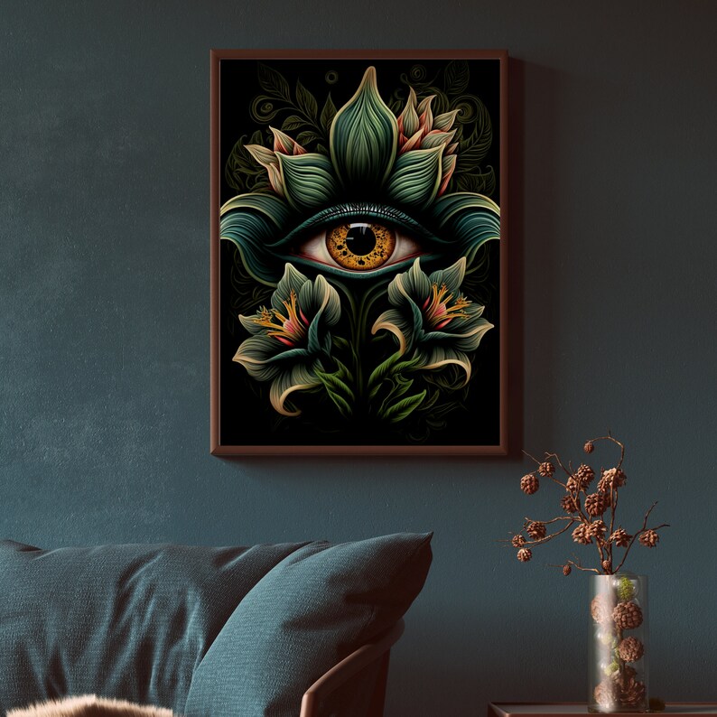 Eye Bloom Poster Digital Download Wall Print Flower Print Printable Art ...