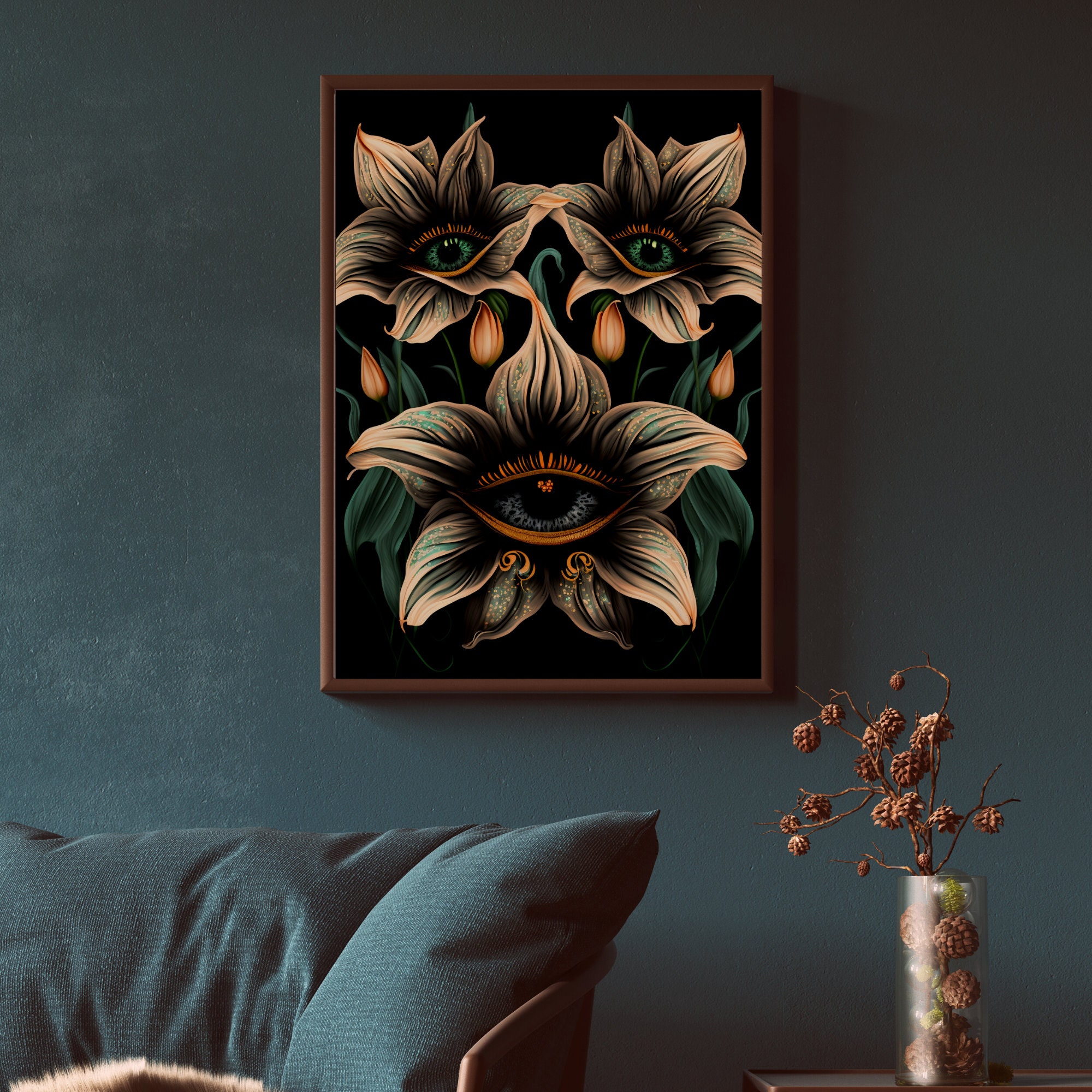 Eye Triad Poster Digital Download Wall Print Flower Print Printable Art ...