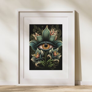 Eye Bloom Poster Digital Download Wall Print Flower Print Printable Art ...