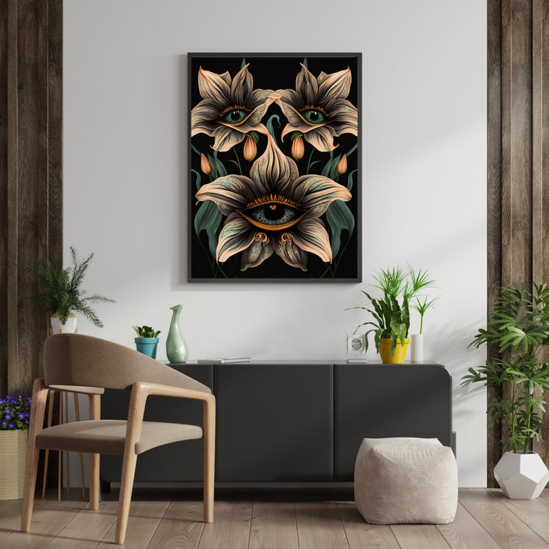 Eye Triad Poster Digital Download Wall Print Flower Print Printable Art ...
