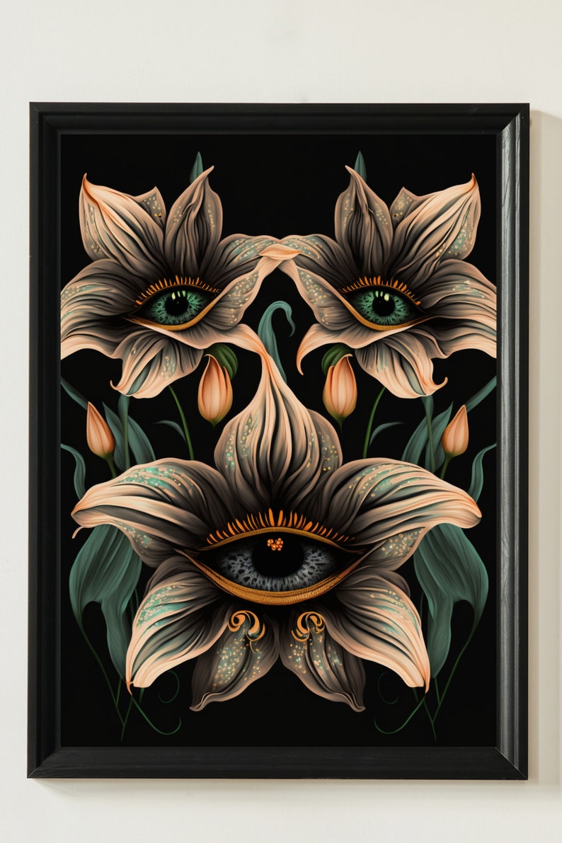 Eye Triad Poster Digital Download Wall Print Flower Print Printable Art ...