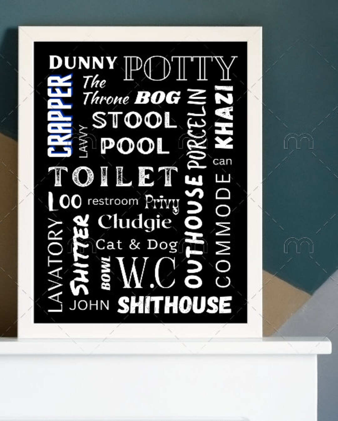Toilet Names | Funny Toilet Decor | Bathroom | Restroom | Glossy Poster ...
