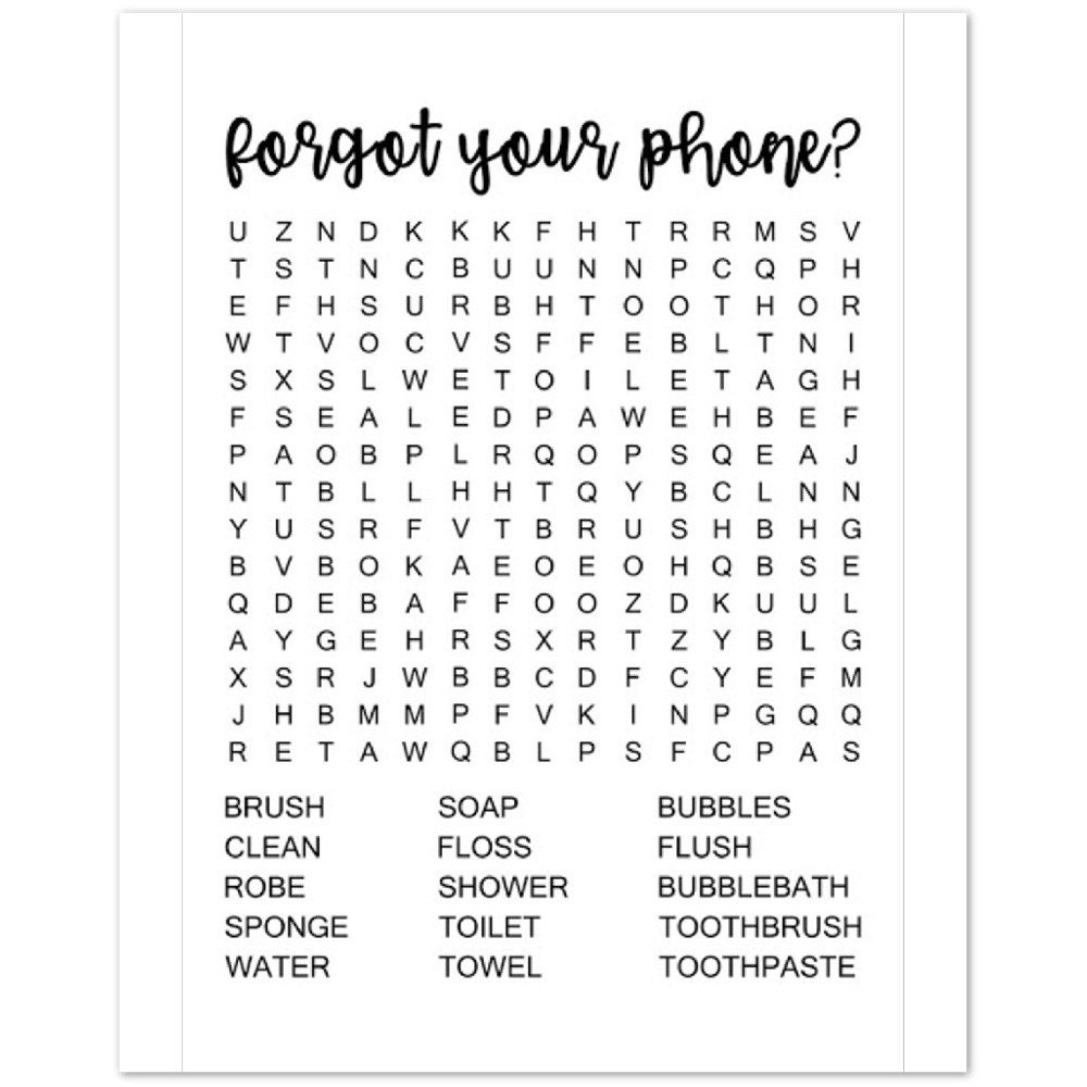 Toilet Humour Novelty Wordsearch Poster Print - Etsy