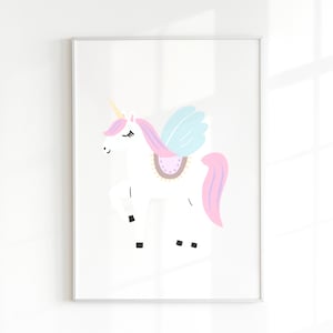 Set of 6 Unicorn Fairy Tale Wall Art Set, PRINTABLE Unicorn Art, Girls ...