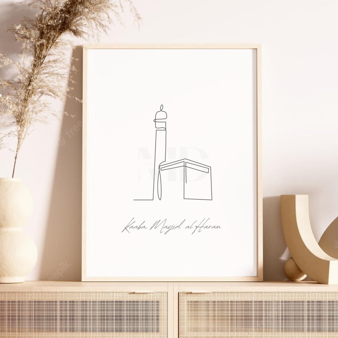 Kaaba Masjid Al Haram Poster, Modern Islamic Art, Minimal Islamic Wall ...