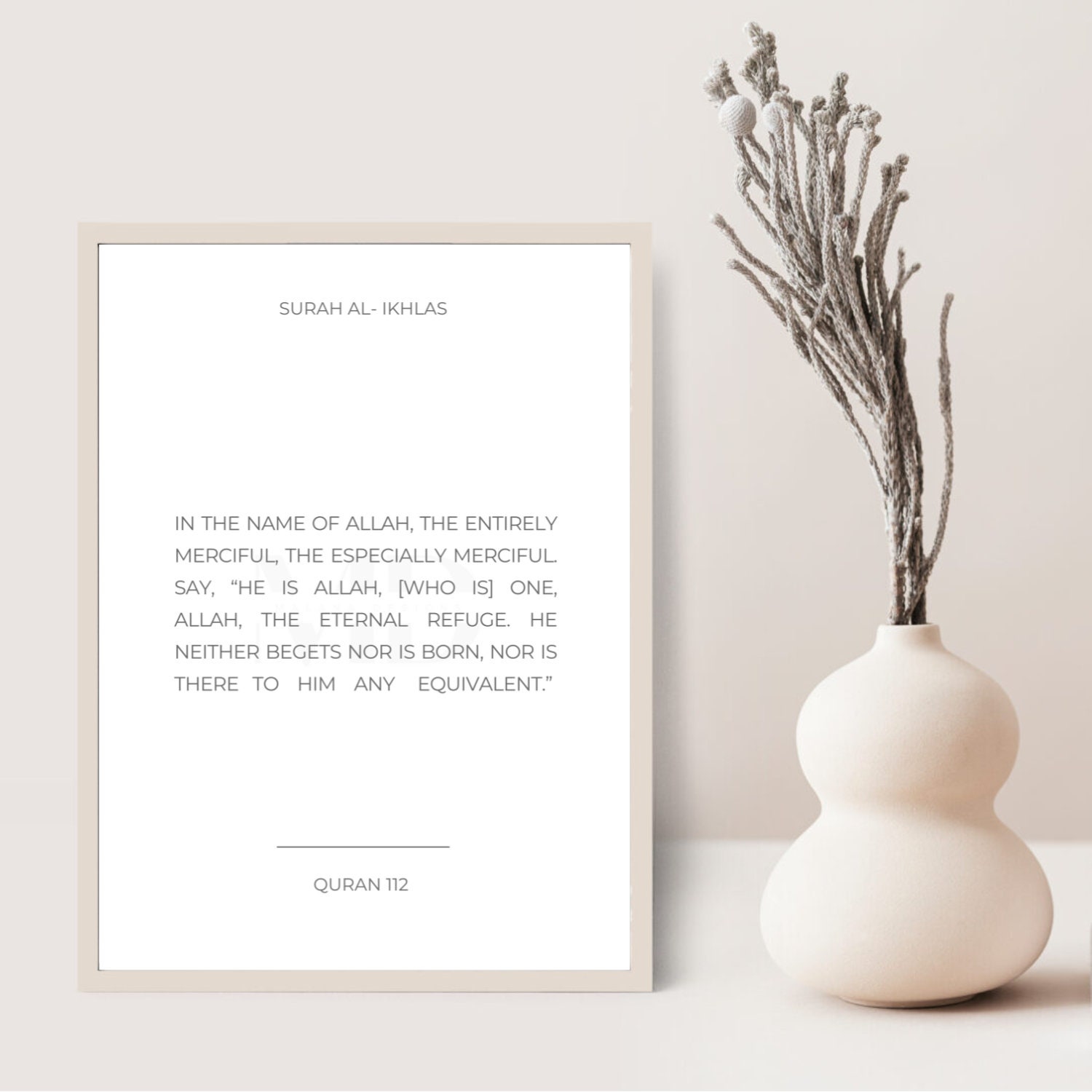 Surah Al-ikhlas Poster Modern Islamic Art Minimal Islamic - Etsy