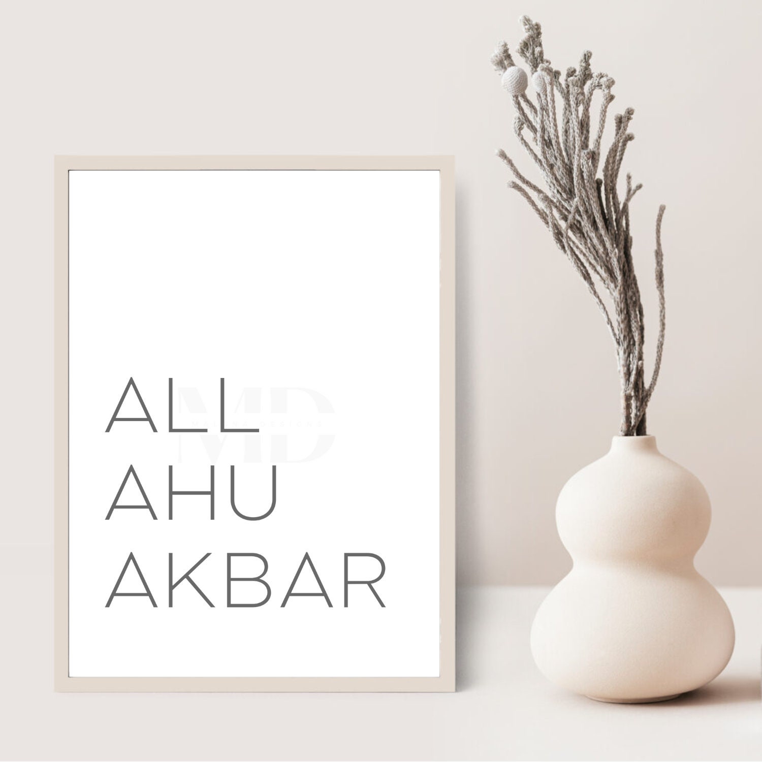 Allahu Akbar Poster Modern Islamic Art Minimal Islamic Wall - Etsy