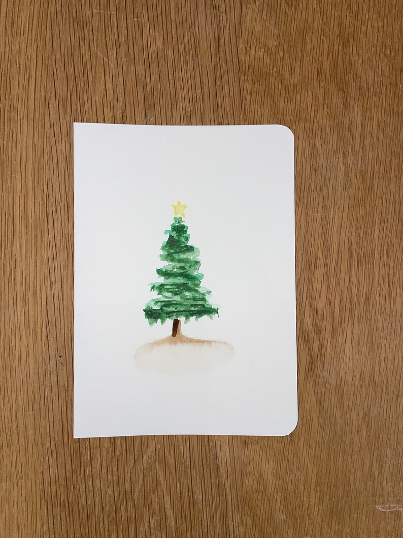 6 Pack - Hand Painted Watercolor Christmas Cards - Etsy
