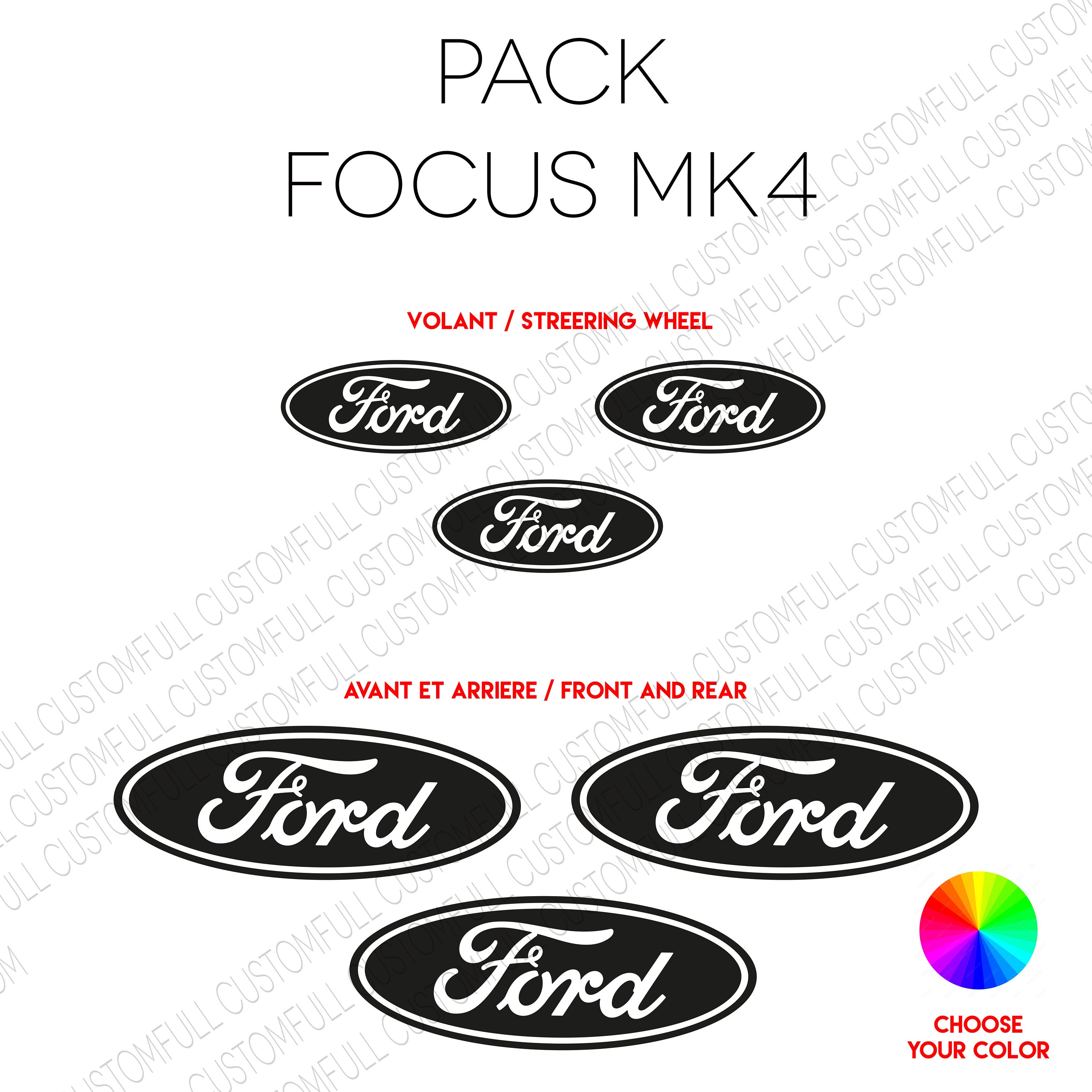 Emblem Overlay Kit, Car Vehicle Sticker, Ford Focus Mk4 Logo - Etsy