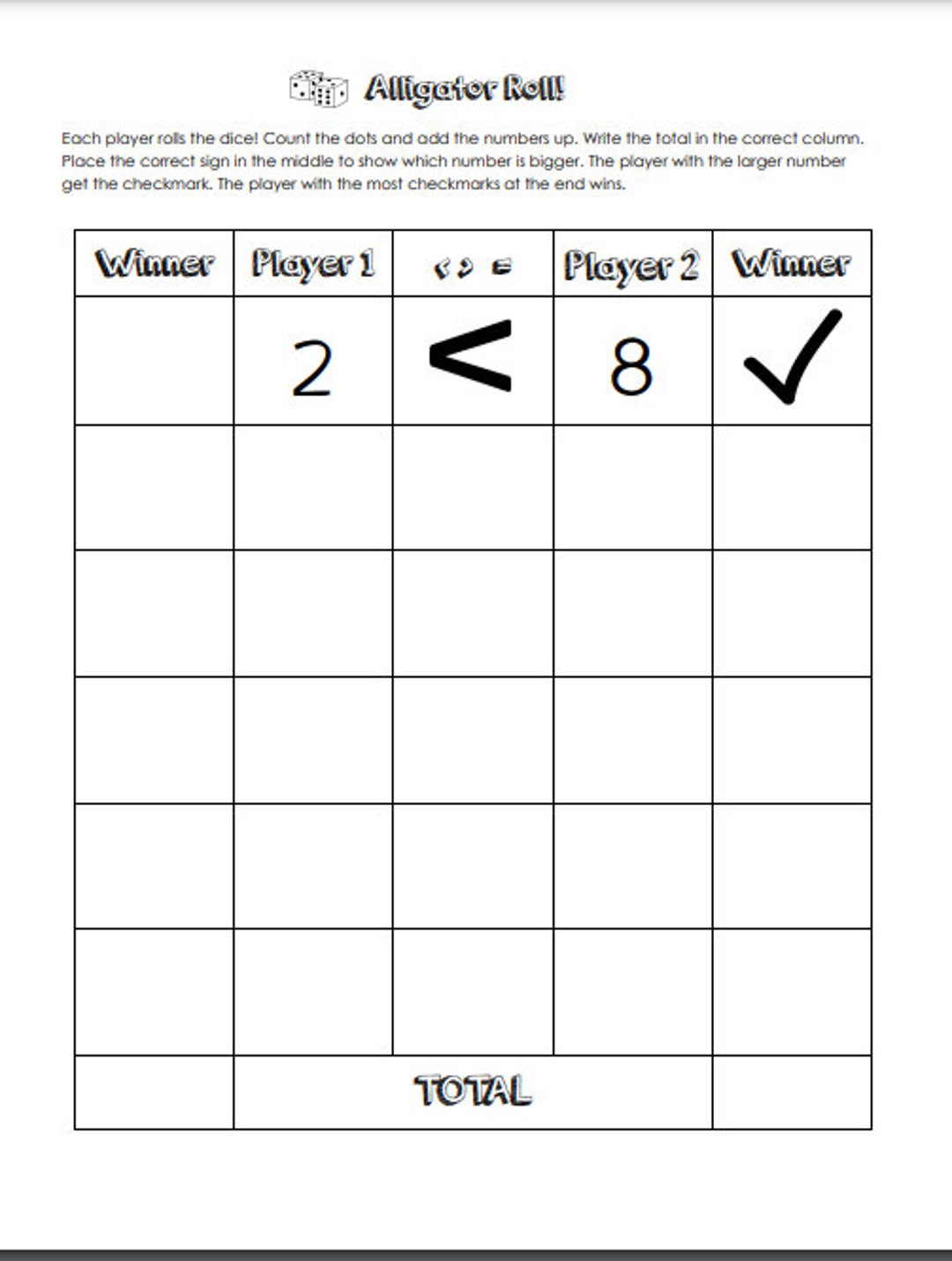 Alligator Math Game - Etsy