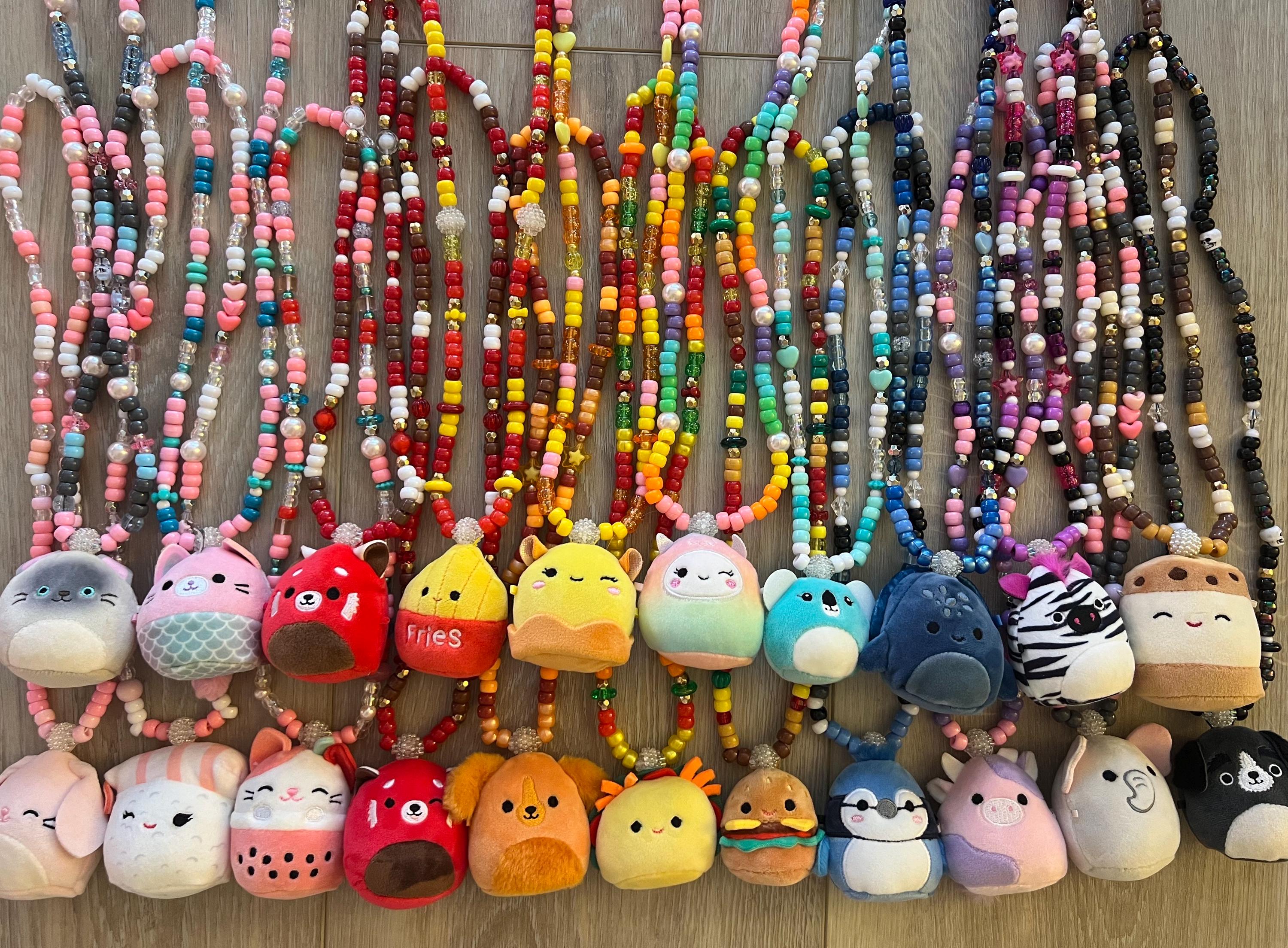 Squishmallow Kandi Necklace for Ravers, Kandi Kids, Pony Bead Necklace ...
