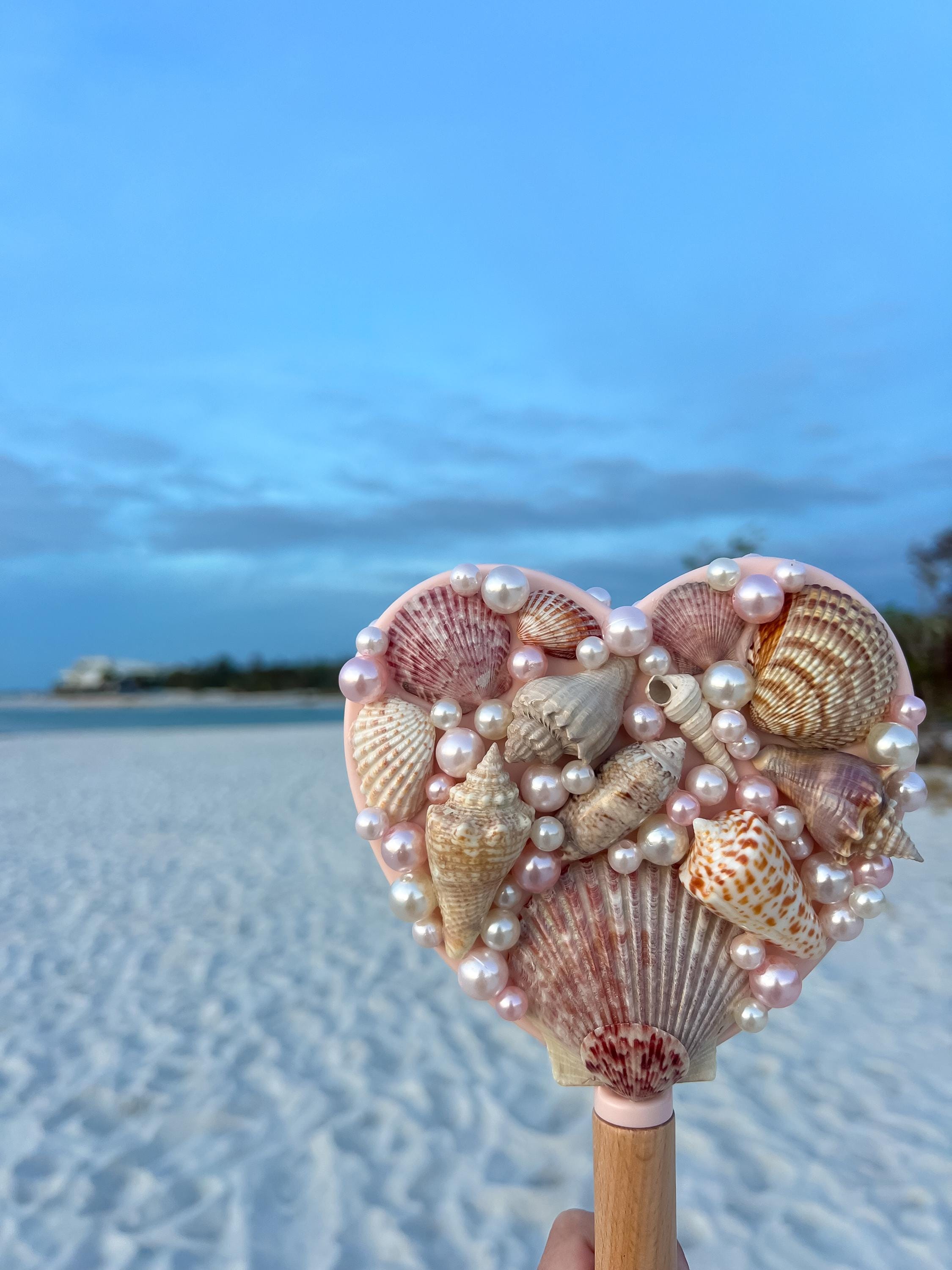 Handheld Seashell Mirror, Mermaid-core Decor, Wall Hanging Shell Mirror ...