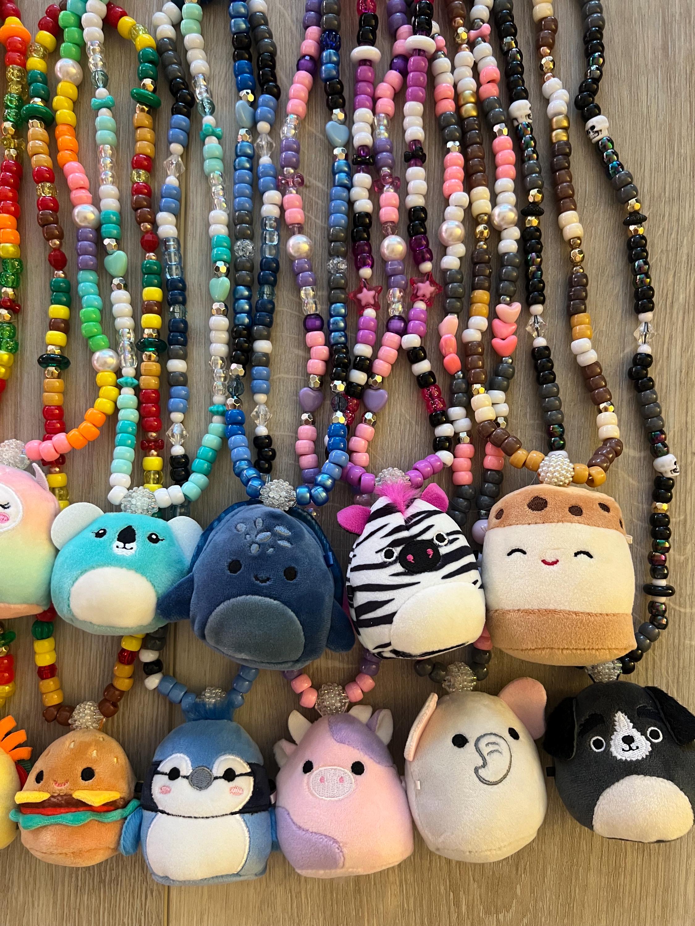 Squishmallow Kandi Necklace for Ravers, Kandi Kids, Pony Bead Necklace ...