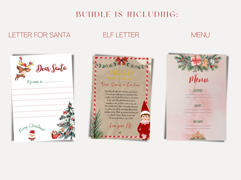 Christmas Bundle Printable, To-do List, Elf Letter, Letter for Santa ...