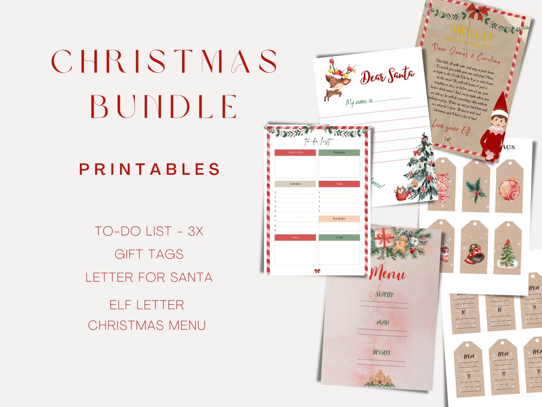 Christmas Bundle Printable, To-do List, Elf Letter, Letter for Santa ...