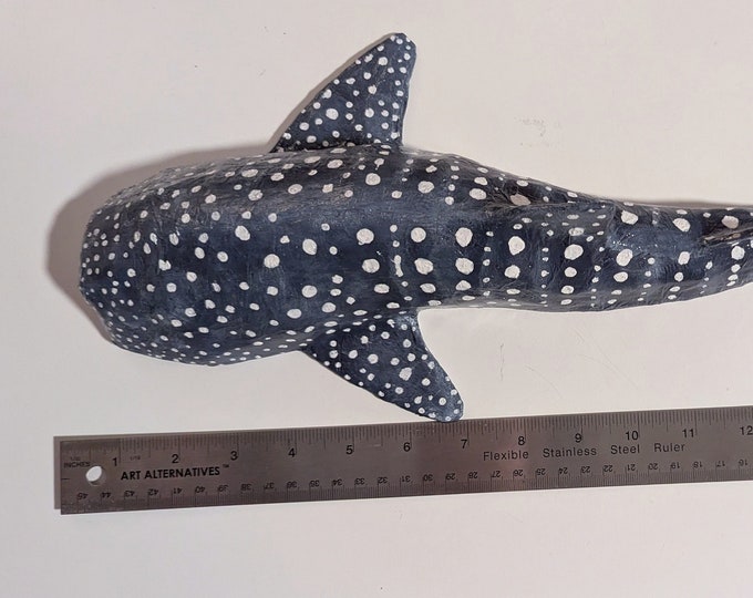 Whale Shark, Handmade Cardboard Paper Mache Model, 17 Inches Long ...