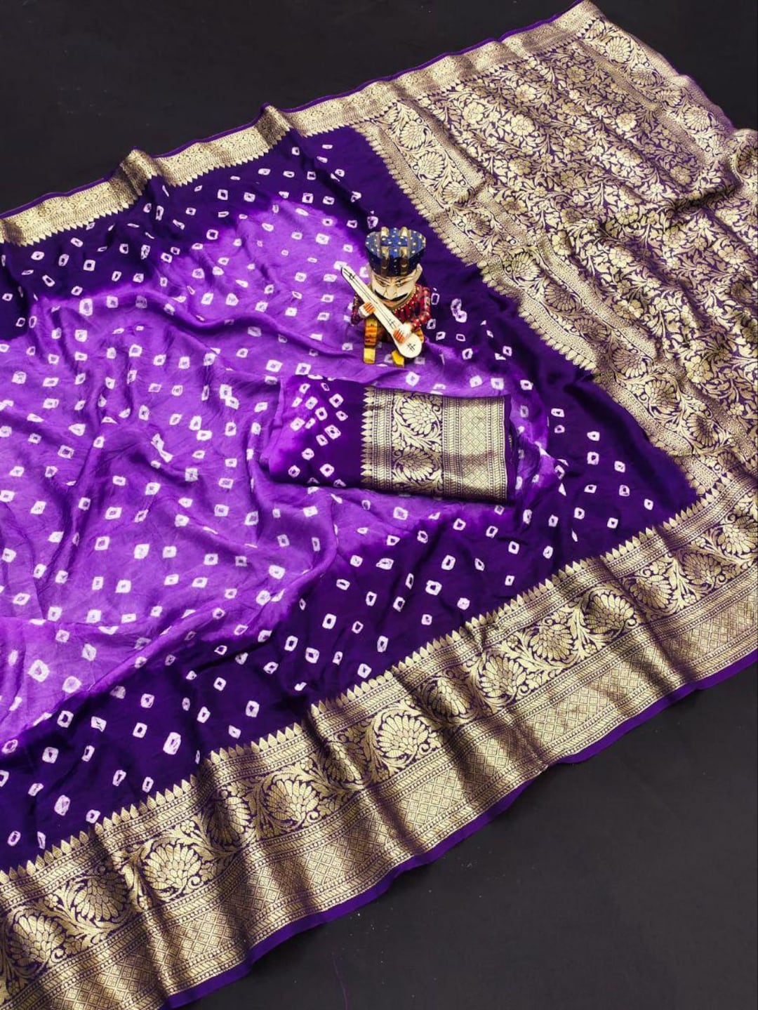 Handmade Handicraft Kacchi Work Bandhej Bandhani Saree,handcrafted ...