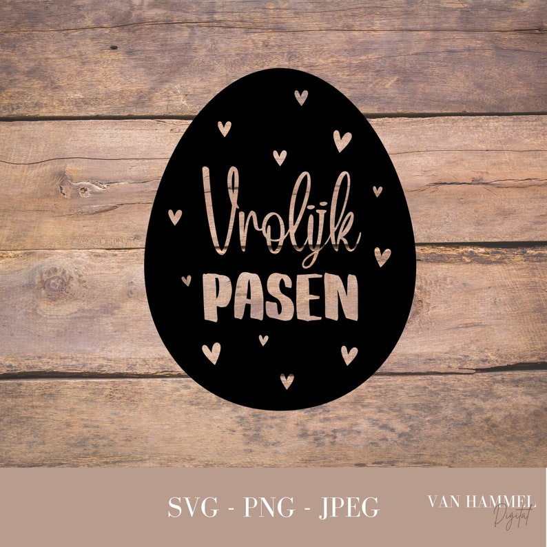 Vrolijk Pasen Hartjes SVG PNG JPEG Snijbestand Silhouette Cameo Voor ...