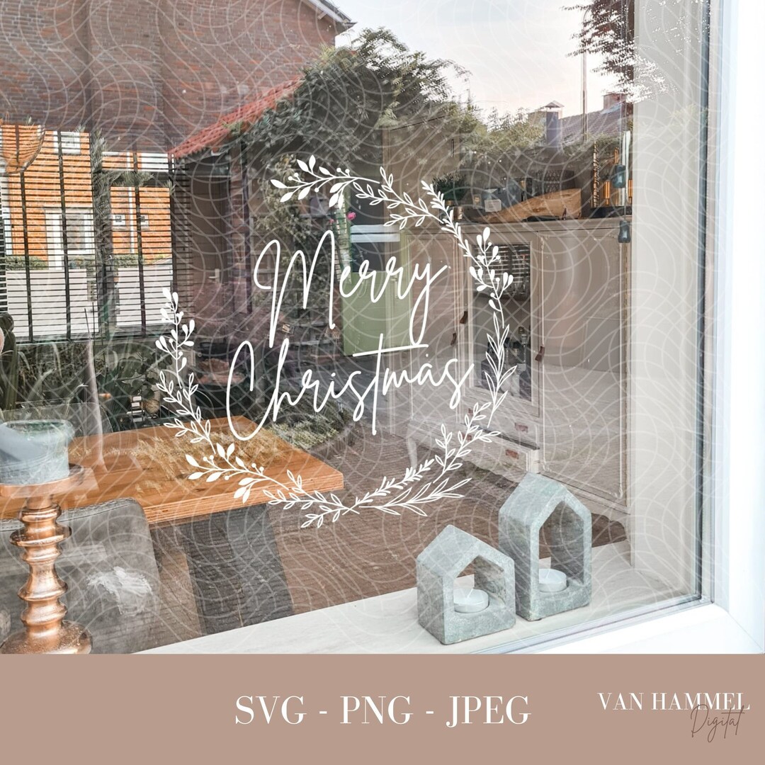 Christmas SVG PNG JPEG | Christmas Window Decoration | Wreath | Cut ...