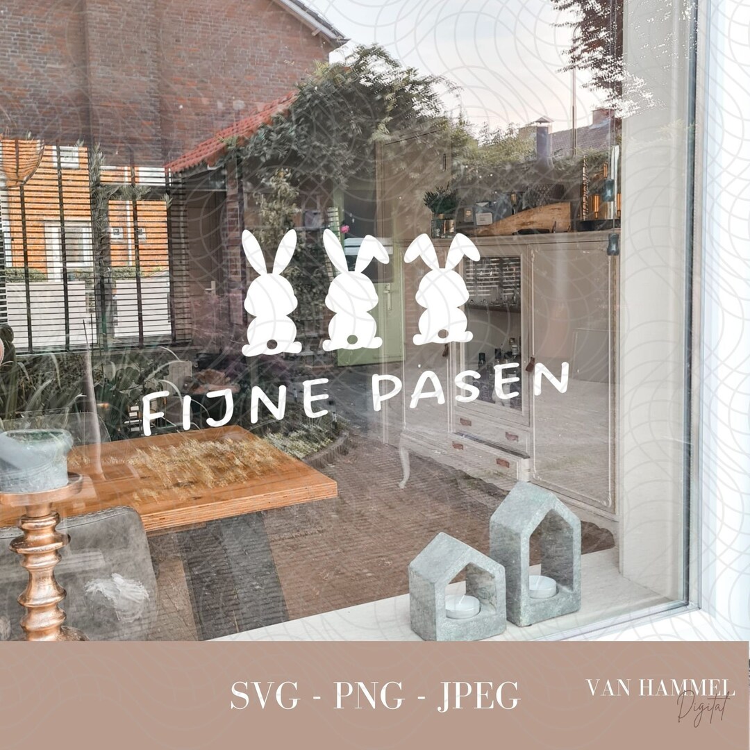 Fijne Pasen Paashazen SVG PNG JPEG Snijbestand Silhouette Cameo Voor ...