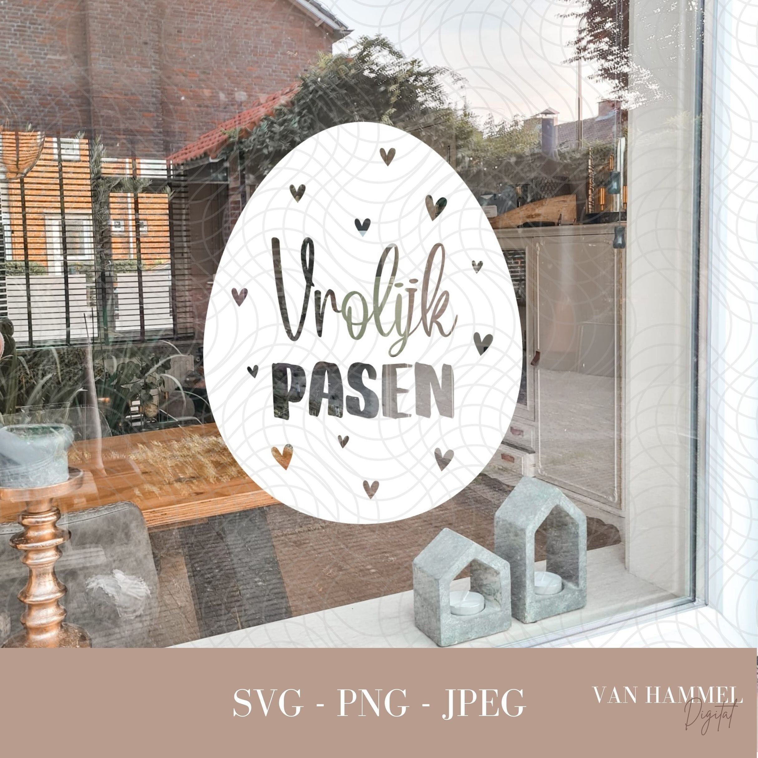 Vrolijk Pasen Hartjes SVG PNG JPEG Snijbestand Silhouette Cameo Voor ...