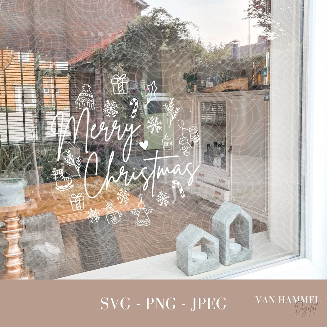 Merry Christmas SVG | Digital | Christmas Doodle PNG JPEG | Cut File ...