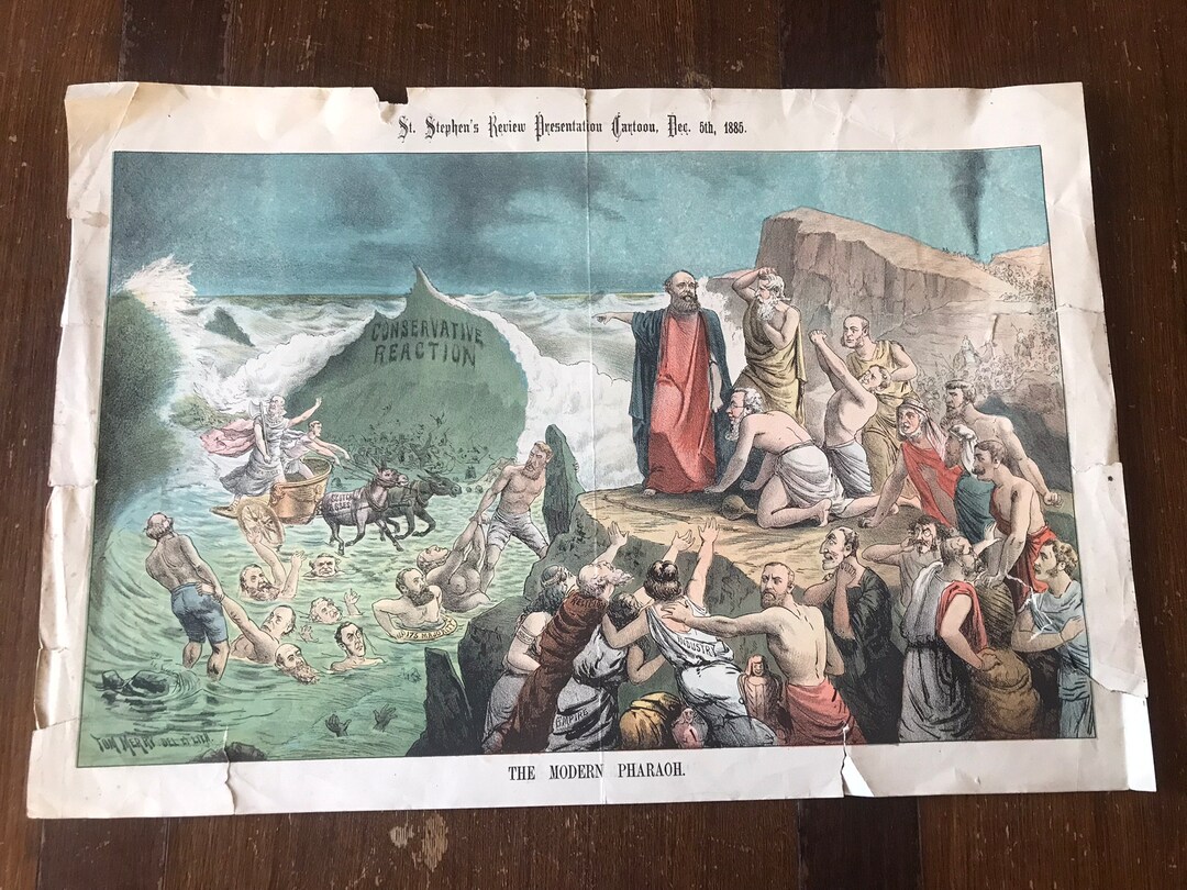 Antique 19th Century Political Print, the Modern Pharaoh. - Etsy
