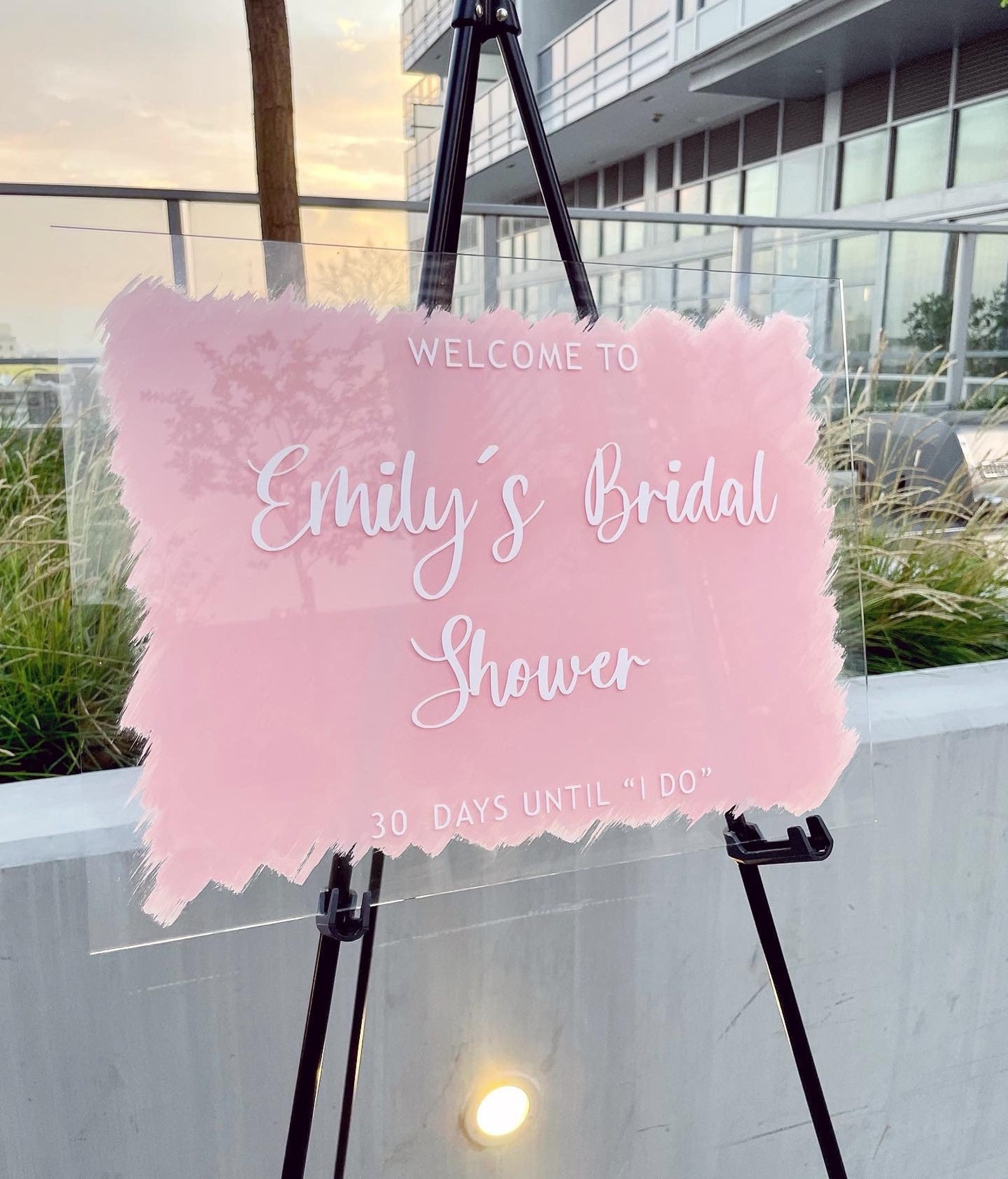 Acrylic Bridal Shower Welcome Sign, Wedding Shower Sign, Painted ...