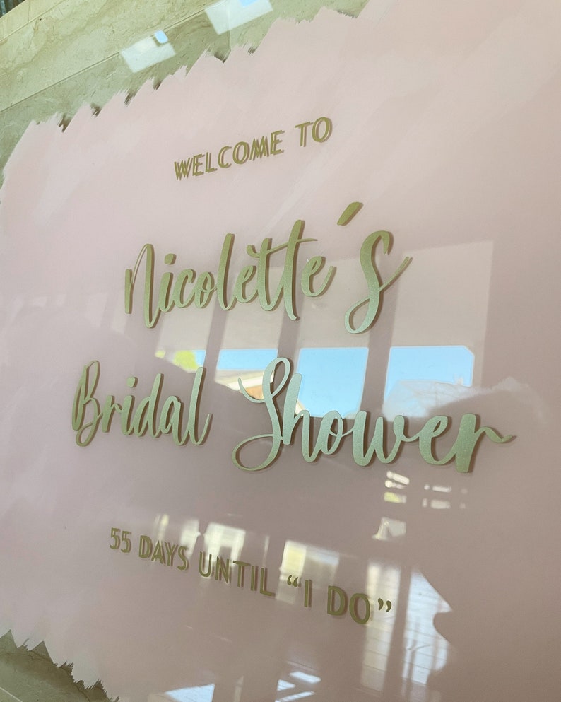 Acrylic Bridal Shower Welcome Sign, Wedding Shower Sign, Painted ...