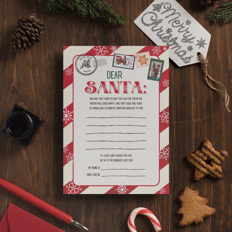 Dear Santa Letter, Write a Letter to Santa Claus, Downloadable ...