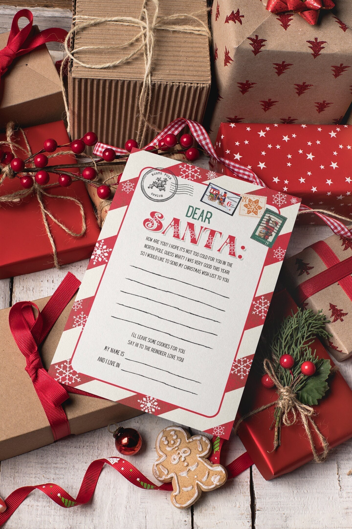Dear Santa Letter, Write a Letter to Santa Claus, Downloadable ...