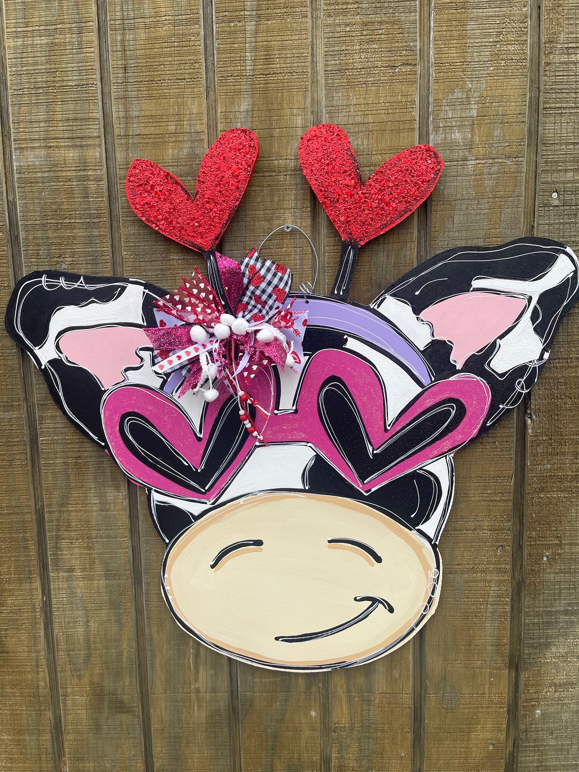 Valentine Cow Door Hanger - Etsy