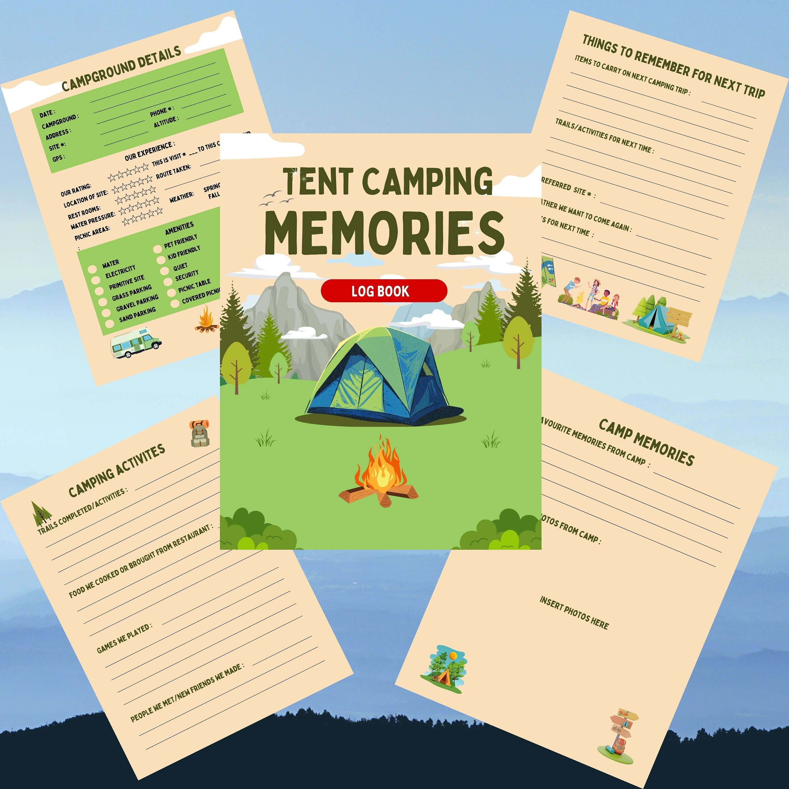 Tent Camping Log Book /camping Journal - Etsy