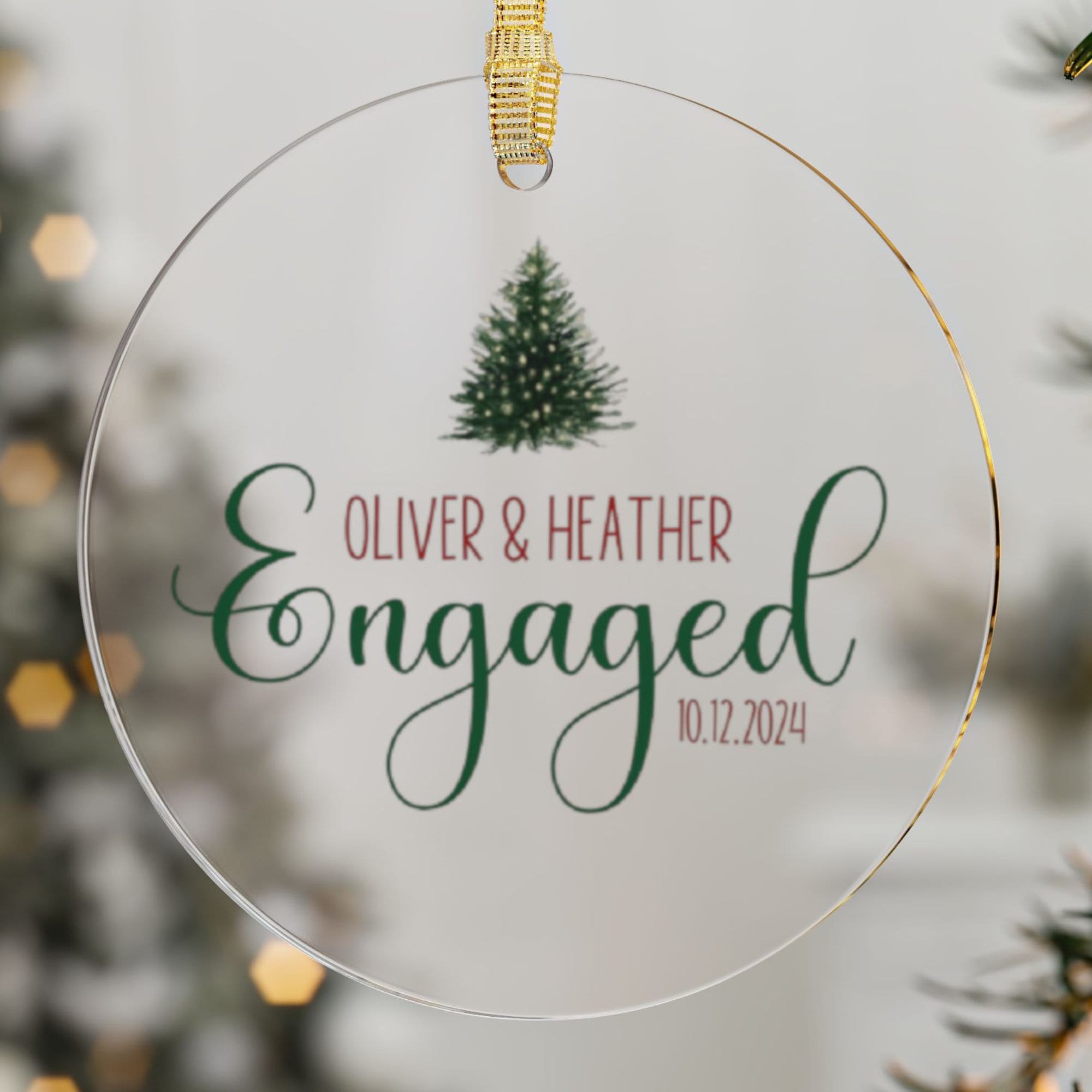 Our First 1st Christmas Engaged Ornament Custom Personalized Couples ...