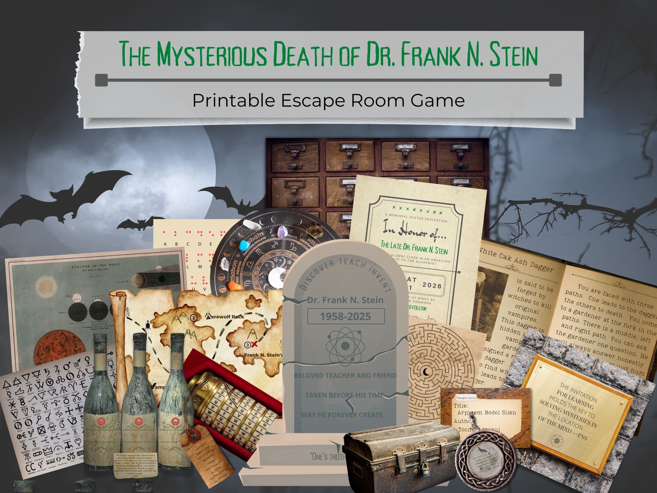 Vampire Werewolf Escape Room Game: Halloween Party Printable (digital ...