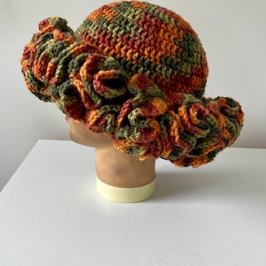 Crochet Fall Ruffle Hat (heavy Ruffles) | Crochet Bucket Hat | Crochet ...