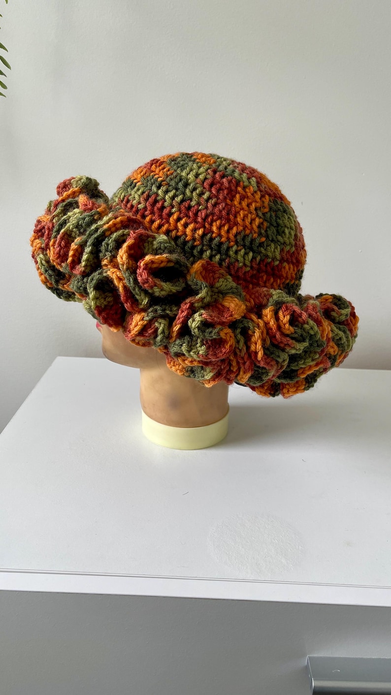 Crochet Fall Ruffle Hat (heavy Ruffles) | Crochet Bucket Hat | Crochet ...